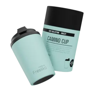 Fressko Camino 12oz / 340ml Reusable Coffee Cup, Stainless Steel Breezy - Blue