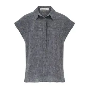 THE SUMMER EDIT Blair Luxe Linen Shirt Indigo - Blue