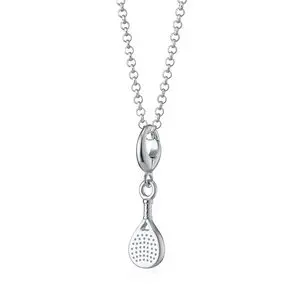 LILY CHARMED Sterling Padel Racket Charm Necklace - Silver