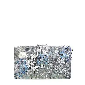 SIMITRI Garnet Clutch Silver