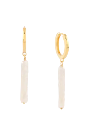 ASTOR & ORION Nora Pearl Huggies On Sterling - Gold