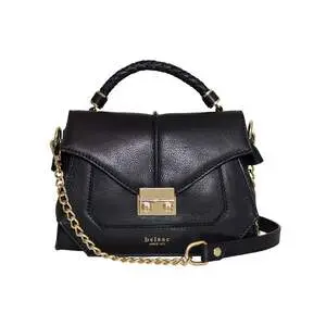 BELSAC Flore, Leather Shoulder Bag - Black