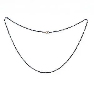 AMONTA Gold / Blue Midnight Thread – Sapphire Silk Necklace - Gold/blue