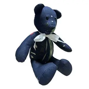 TOKKOU Teddy Bear Recycled Denim Bamboo 2 - Blue