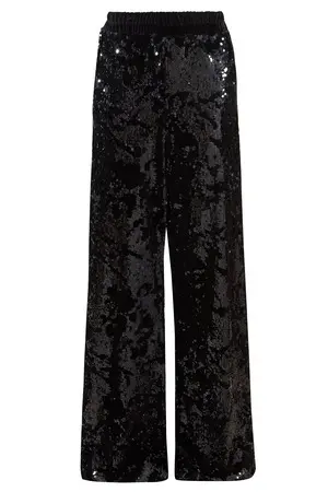 SARVIN Sequin Velvet Flared Trousers