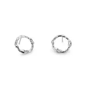 LULU AND BOO JEWELLERY Solid Sterling Halo Stud Earrings - Silver