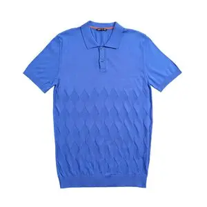 EIGHT X Argyle Knit Polo Royal - Blue