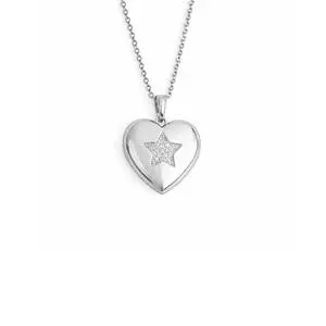MAISON DE GALA Heart Star Pendant Necklace - Silver
