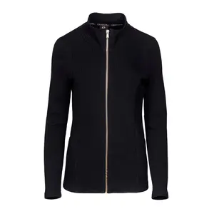 OH!ZUZA NIGHT&DAY Ribbed Zip-up Cotton Sweatshirt