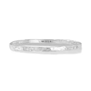 DOWER & HALL Hammered Bangle In Sterling - Silver