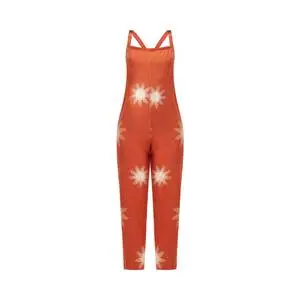 KNOWN SUPPLY Organic Cotton Adjustable Overalls Cadence Chili Sunburst - Red