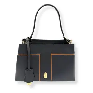 FRANCHETTI BOND Gio Italian Leather Rich Navy & Tan - Blue