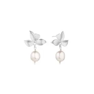 SET & STONES Silver / White Maeve Earrings Silver - Silver/white