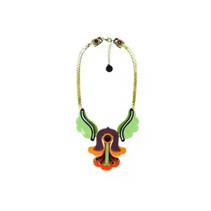 GISSA BICALHO Handmade Acrylic Necklace Flamboyant Living Coral - Yellow