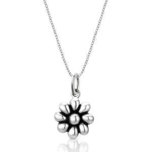 UNALOE Sterling Sculptural Floral Pendant Necklace - Silver