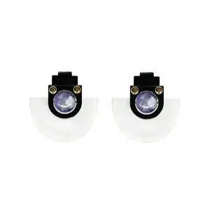 GISSA BICALHO Handmade Acrylic Earring Short Artemisia - Black