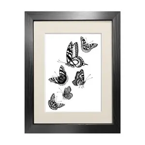 EMILY CARTER British Butterflies' Fine Art Print A3 - Black