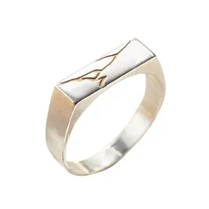 POSH TOTTY DESIGNS Sterling Rectangle Kintsugi Signet Ring