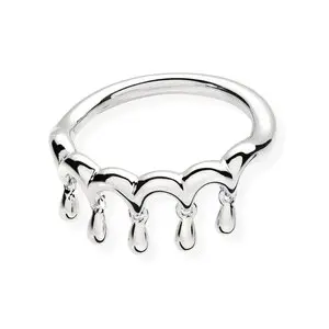 LUCY QUARTERMAINE Solid Sterling Waterfall Five Drip Ring - Silver