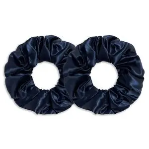 6FIFTYTWO® Pure Mulberry Classic Silk Scrunchies Navy - Blue
