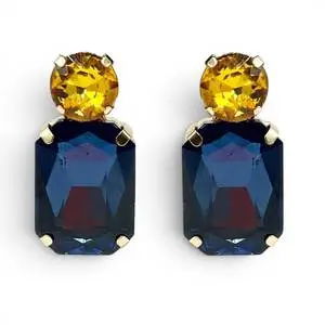 MICHAEL NASH JEWELRY Adelle Montana Sapphire Crystal Octagon And Topaz Round Stone Drop Earrings - Blue