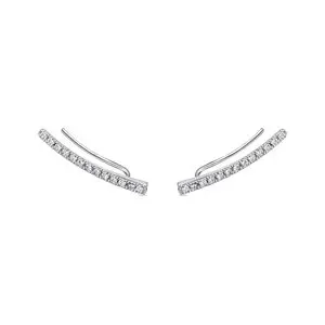 SALLY SKOUFIS Silver / White Behave Ear Climber Made Cz Diamond Stimulant In Sterling Silver - Silver/white