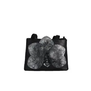 F3ROG BY RANA Black / Silver Silver & Black Orchid Shoulder Bag - Black/silver