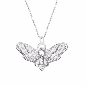 CARTERGORE Medium Moth Pendant Necklace - Silver