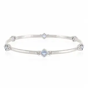 CHARLOTTE'S WEB JEWELLERY Divinity Princess Bangle Blue Topaz - Silver