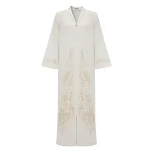 BOCAN COUTURE Liora Linen Zippered Dress Off - White