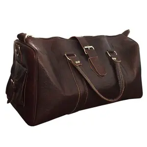 BERBER LEATHER The Rabat Overnight Bag In Dark - Brown