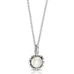 UNALOE Silver / White Ribes Sterling Silver Necklace With White Natural Pearl Pendant – Elegant Jewelry - Silver/white