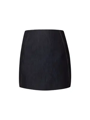 TIA DORRAINE Denim Mini Skirt Dark - Blue