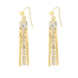 CARAMEL VINTAGE JEWELLERY Crystal Tassel Earrings - Gold
