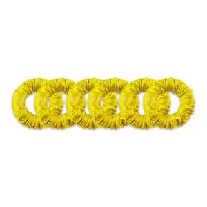 6FIFTYTWO® Pure Mulberry Mini Silk Scrunchies - Yellow
