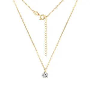 KIERA Lab-grown Diamond One Carat Round Solitaire Pendant Necklace - Yellow