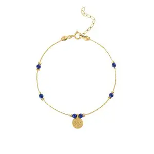OLIVIA LE Journey Lapis Lazuli Beaded Bracelet With Coin - Blue