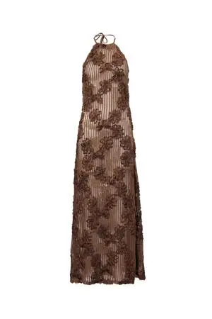 AMY LYNN Cici Floral Crochet Maxi Dress - Brown