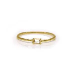 LA KAISER Solid Gold Diamond Golden Grace Twist Ring - Yellow