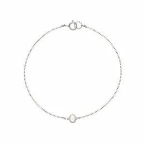 LILY & ROO Sterling Single Pearl Bracelet - Silver