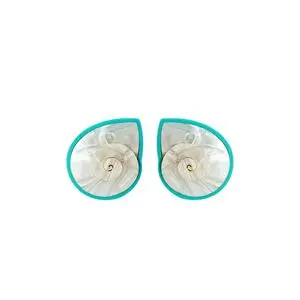 GISSA BICALHO Handmade Earring Spiral Shell Turquoise - Green