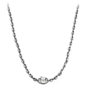 ALTAR™ ORNAMENTS CO. Obsidian Chain| Sterling Silver Ruthenium-plated Chain Altar - Grey