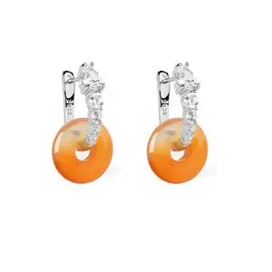 FREQNC ATELIER Ouroboros Earrings Agate Sacral Chakra - Red