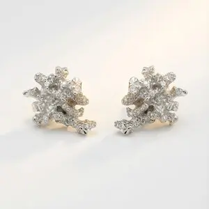 DAINTY LONDON Dainty Saltwater Coral Stud Earrings Gold Or - Silver