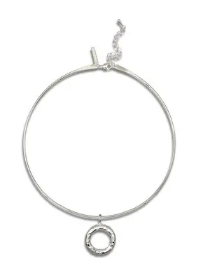 JAREDJAMIN Doughnut Pendant Collar Necklace - Silver
