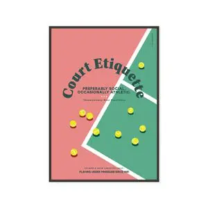 ANCHOR & CREW Court Etiquette Tennis Club League Matte Art Print - White