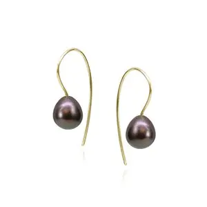 MOUNIR LONDON Peacock Pearl Mini Fish Hook Earrings - Blue