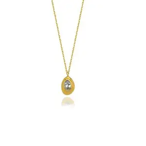 LINYA JEWELLERY Ella Oval Necklace White