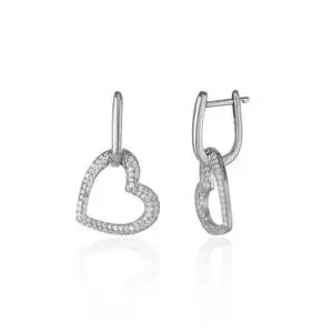 SPERO LONDON Chunky Heart Sterling Drop Earring - Silver