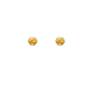 LES REINES Petite Hexa Stud Minimalist Earrings 24k Plated - Gold